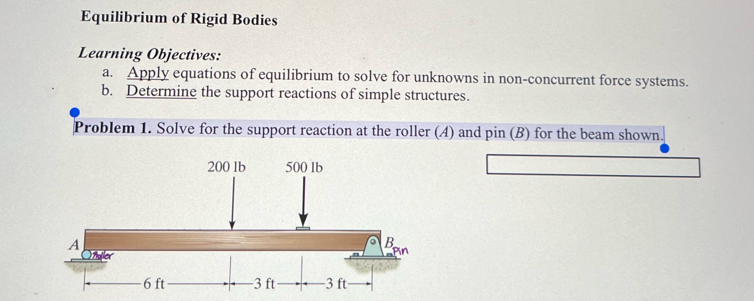 Solved Equilibrium of Rigid BodiesLearning Objectives:a. | Chegg.com
