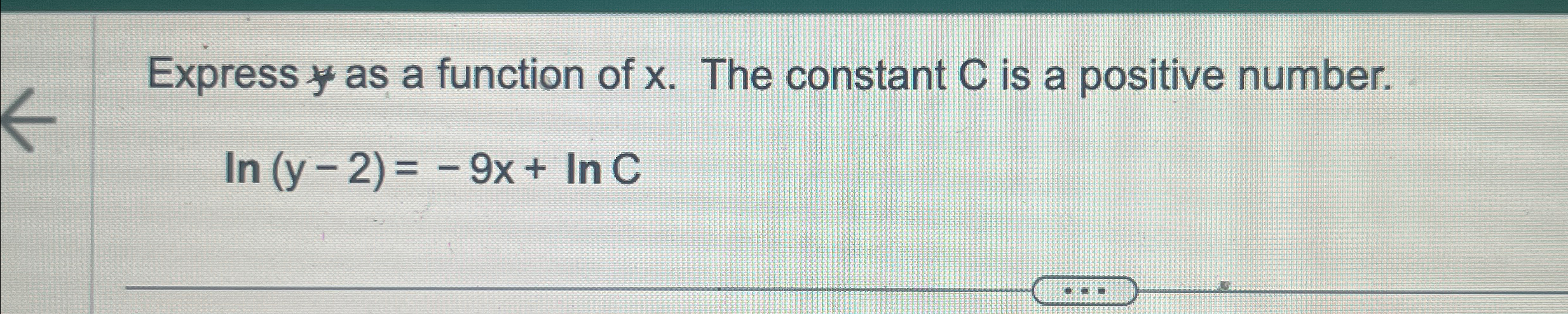Solved Express ⊁ ﻿as a function of x. ﻿The constant C ﻿is a | Chegg.com