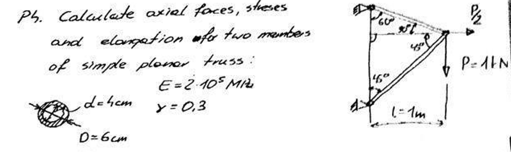 Solved Calculate axial forces, stressesand elongation of two | Chegg.com