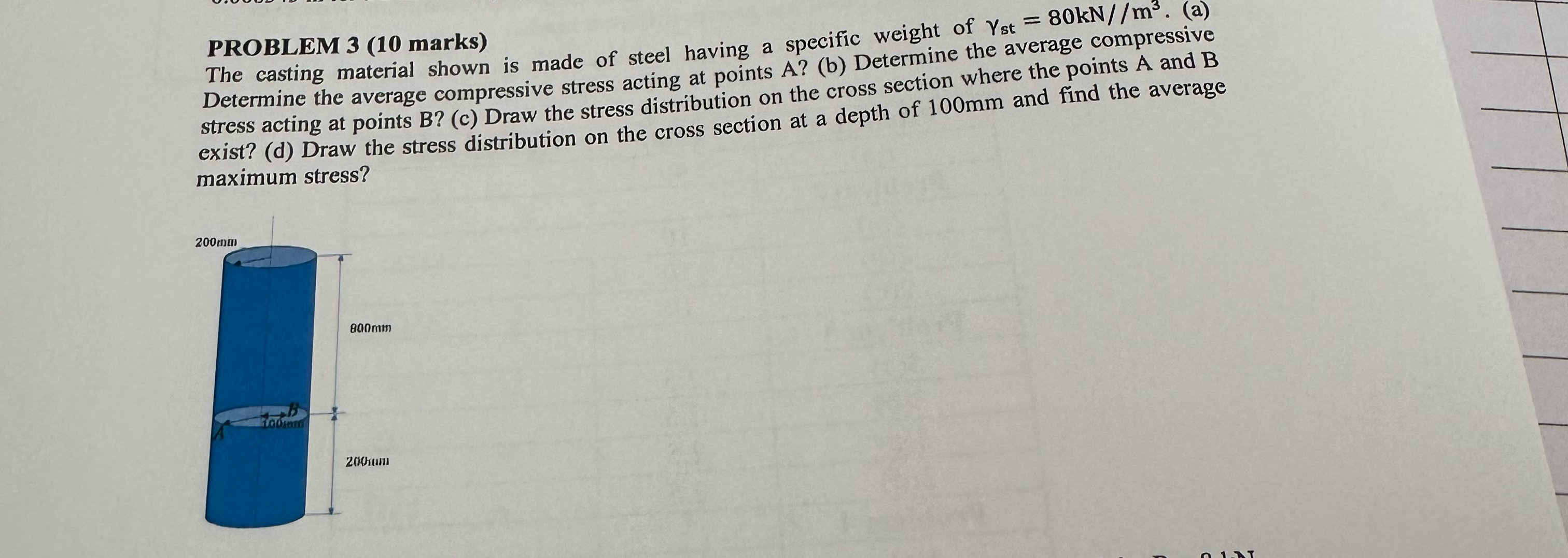 Solved PROBLEM 3 (10 ﻿marks)The casting material shown is | Chegg.com