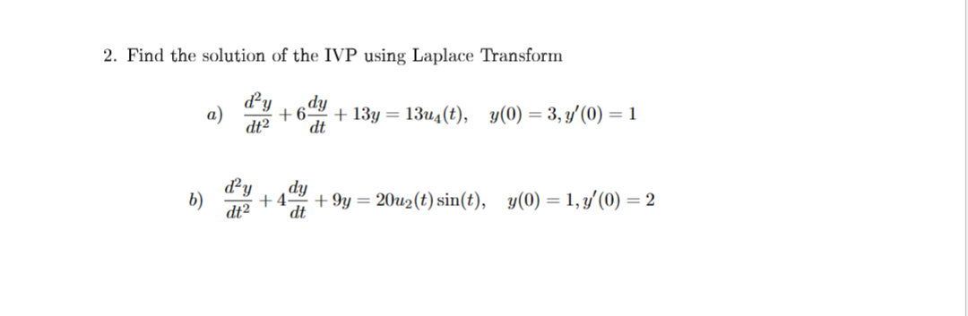 Solved Find the solution of the IVP using Laplace | Chegg.com