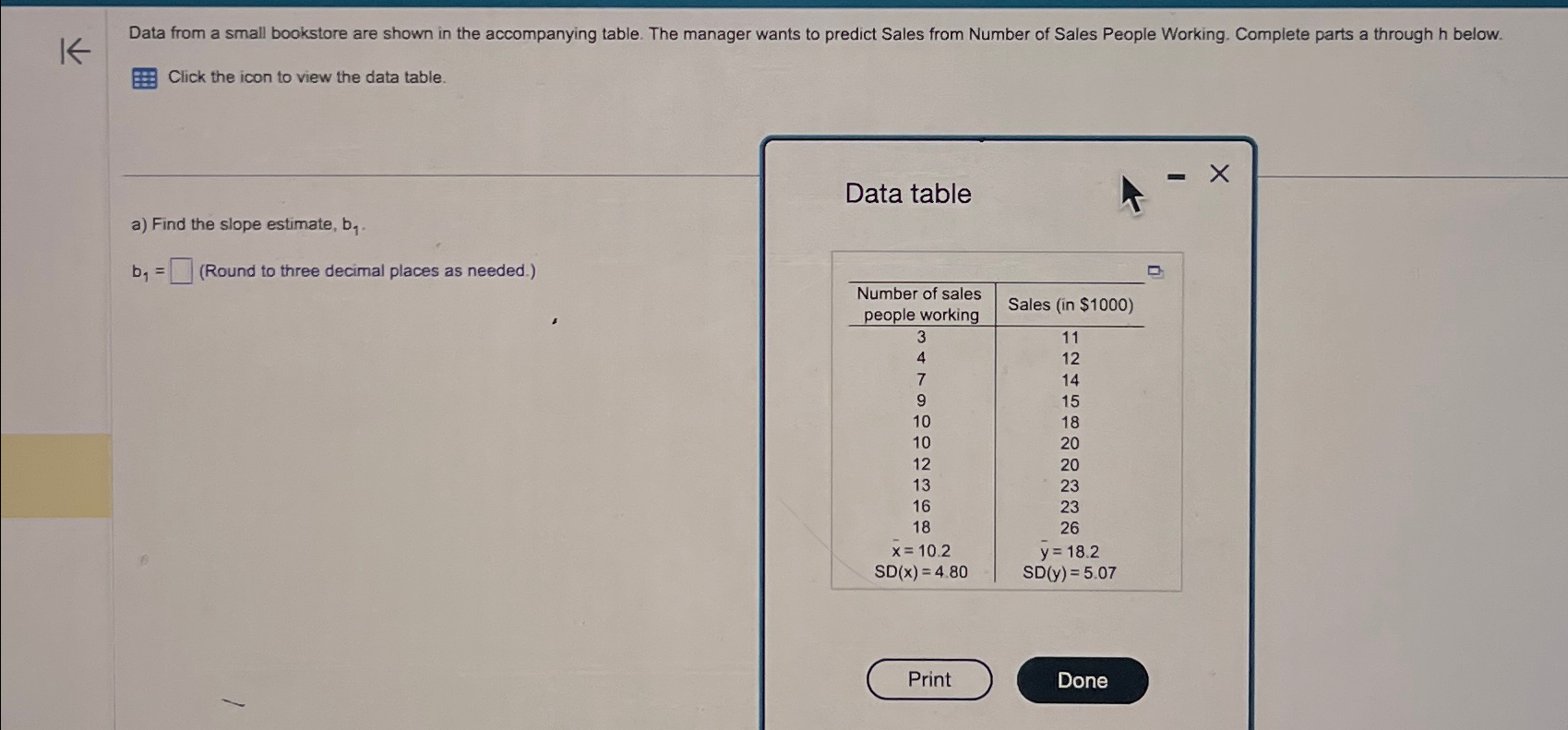 Solved Click the icon to view the data table.a) ﻿Find the | Chegg.com
