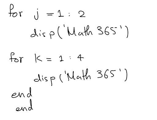 Solved the question here is how many times matlab will | Chegg.com