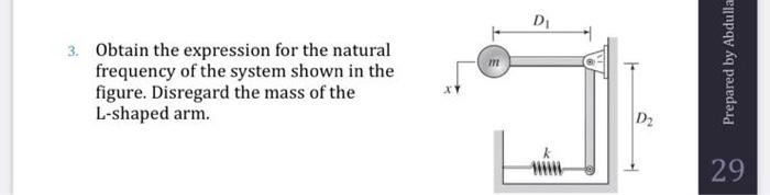 Solved 3. Obtain the expression for the natural frequency of | Chegg.com