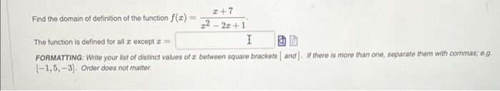 Solved Find the domain of definition of the function | Chegg.com