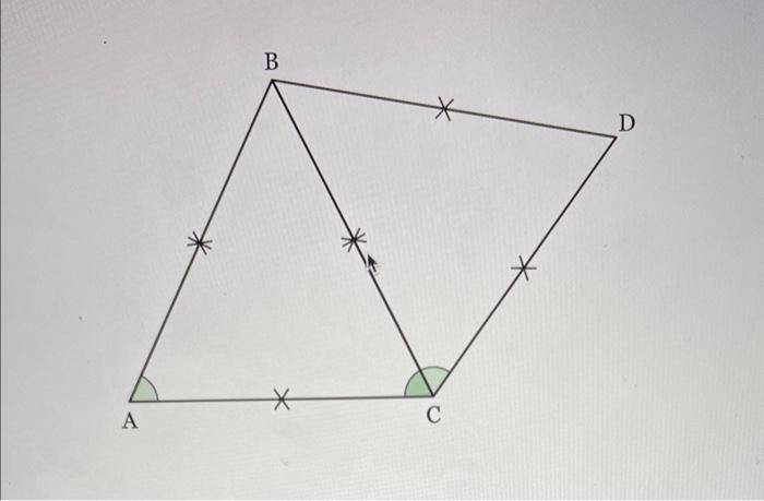 Solved Given: AB≅BC and BC bisects ∠ACD Prove: ∠A≅∠BCD. Step | Chegg.com