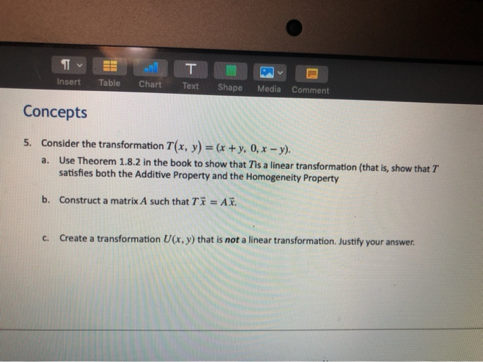 Solved T Text Insert Table Chart Shape Media Comment | Chegg.com