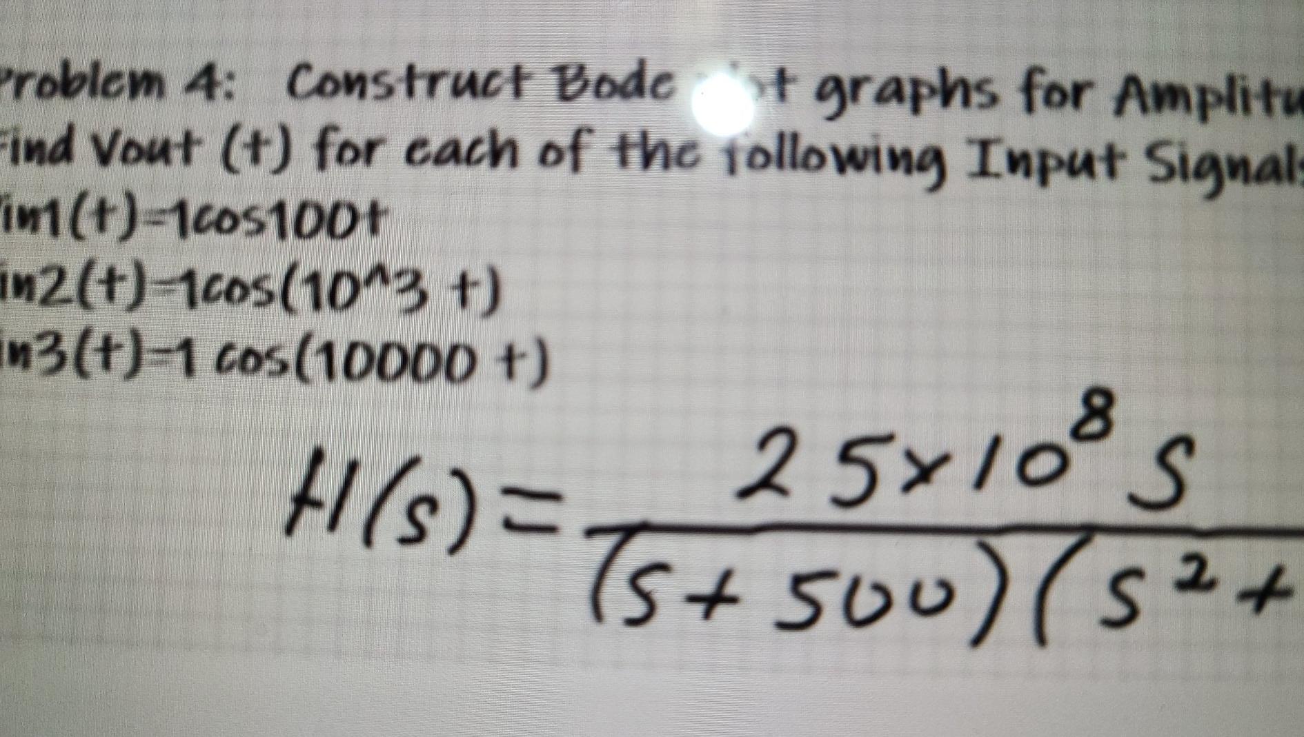 Solved construct bode plot graphs for amplitude and phase of | Chegg.com