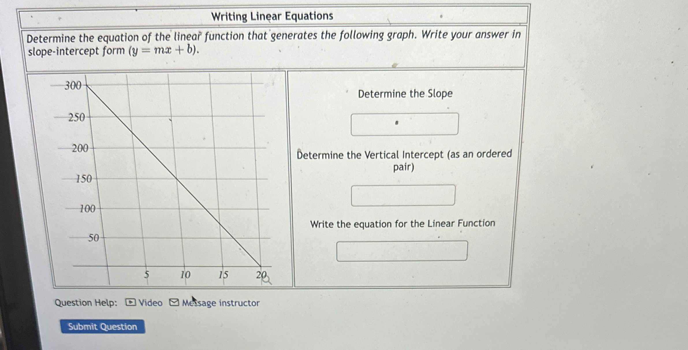 Solved Writing Linear EquationsDetermine the equation of the | Chegg.com