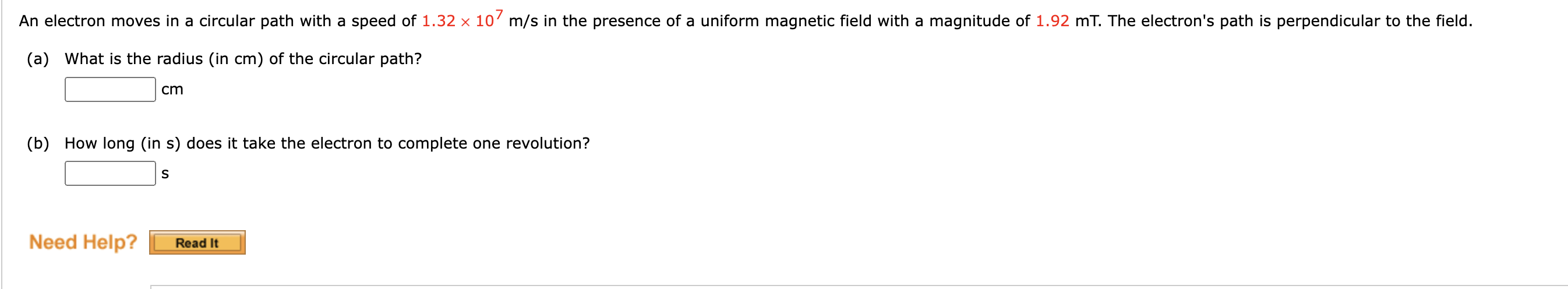 Solved (a) ﻿What is the radius (in cm ) ﻿of the circular | Chegg.com