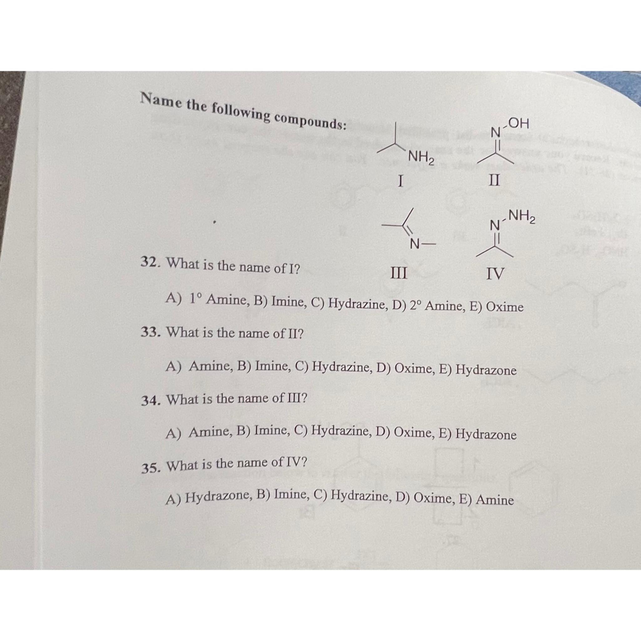 Solved Name the following compounds:32. ﻿What is the name of | Chegg.com