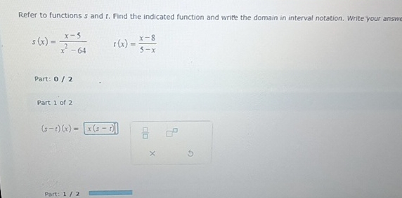 Solved Refer to functions s ﻿and t. ﻿Find the indicated | Chegg.com