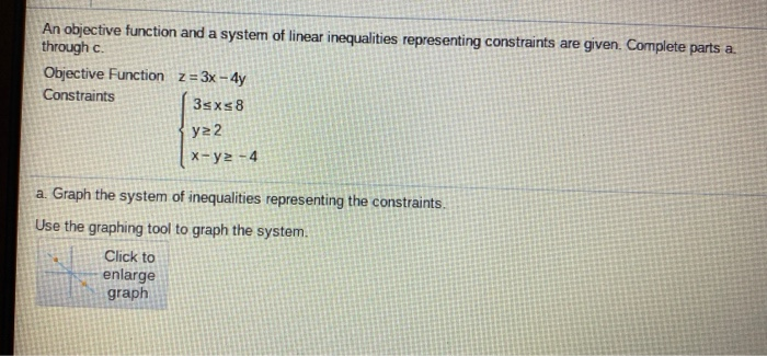 Solved An objective function and a system of linear | Chegg.com
