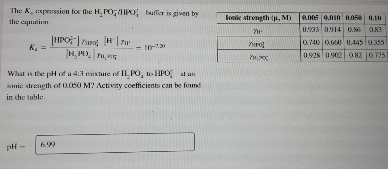 Solved The K, expression for the H, POZ/HPO2 - buffer is | Chegg.com