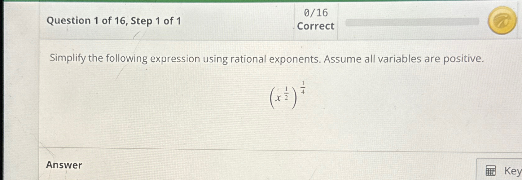 Solved Question 1 ﻿of 16, ﻿Step 1 ﻿of 1016CorrectSimplify | Chegg.com