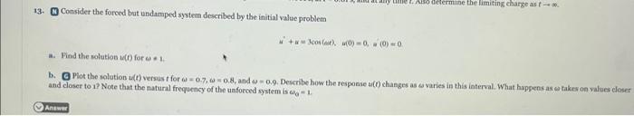 Solved 13. M Consider the forced but undamped system | Chegg.com