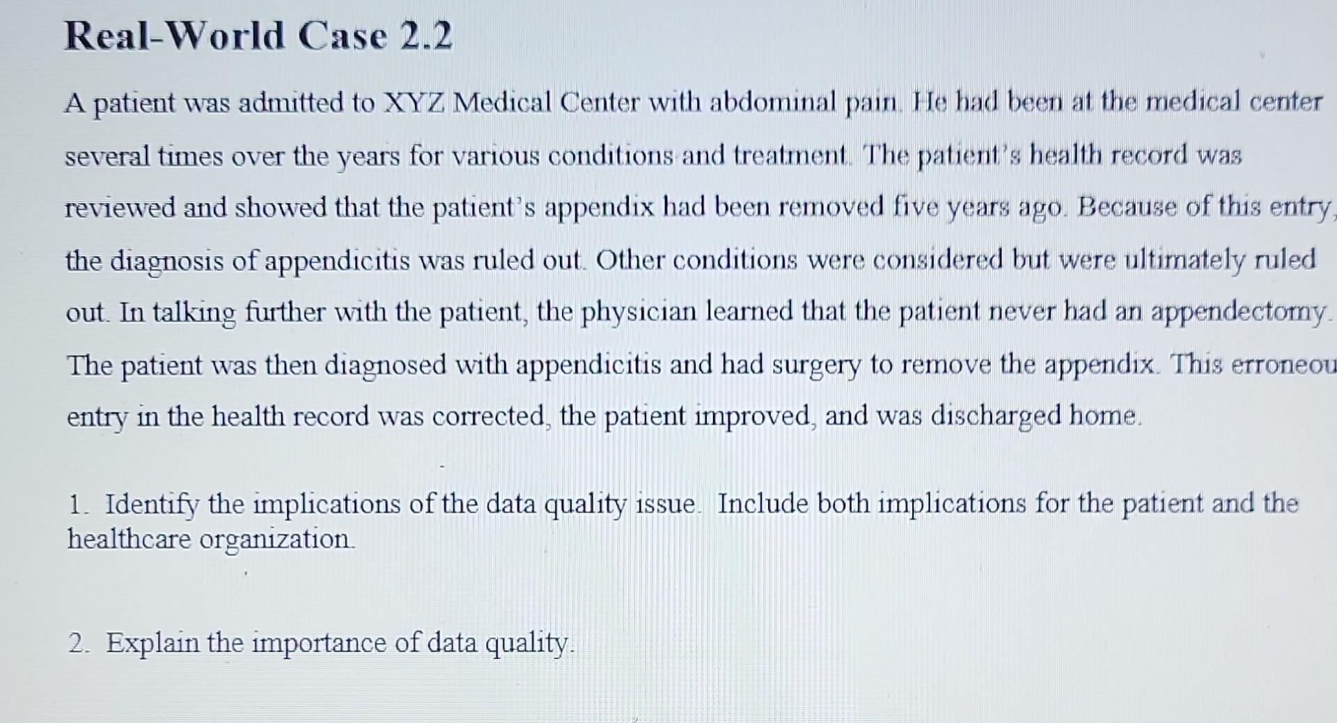 Solved In order to improve patient safety and efficiency, | Chegg.com