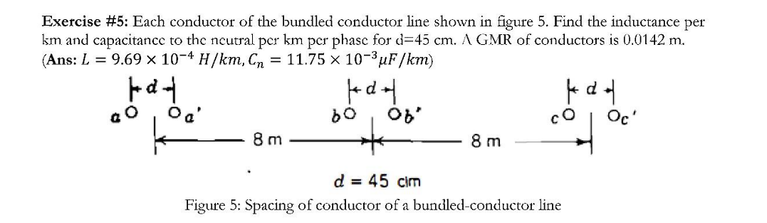 Solved Exercise #5: Each conductor of the bundled conductor | Chegg.com