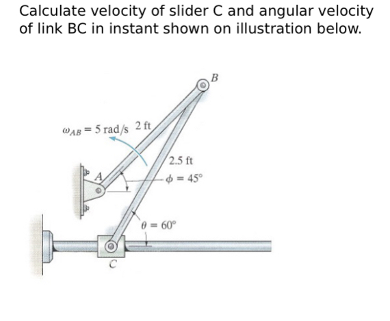 Solved Calculate velocity of slider C ﻿and angular velocity | Chegg.com