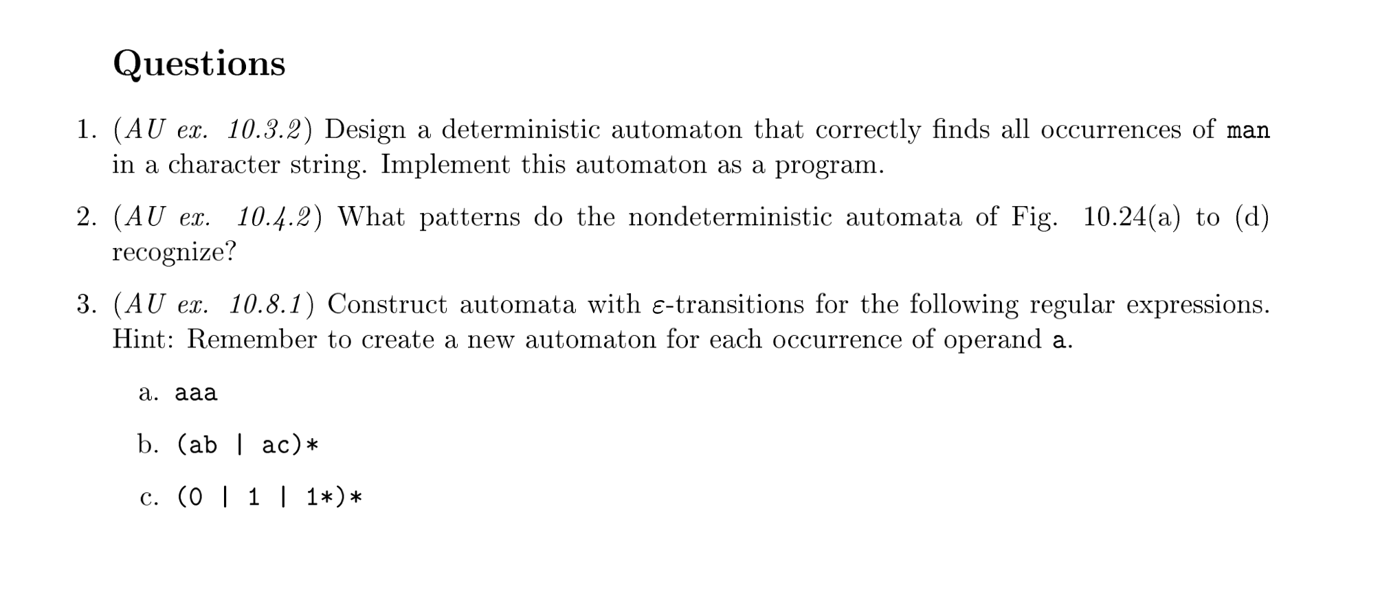 Solved Answer from Al Aho and Jeff Ullman Foundations of | Chegg.com