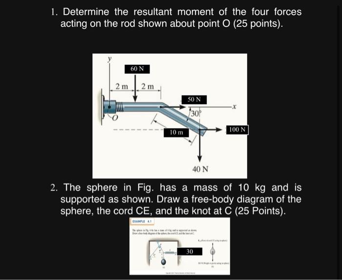 Solved 1. Determine the resultant moment of the four forces | Chegg.com