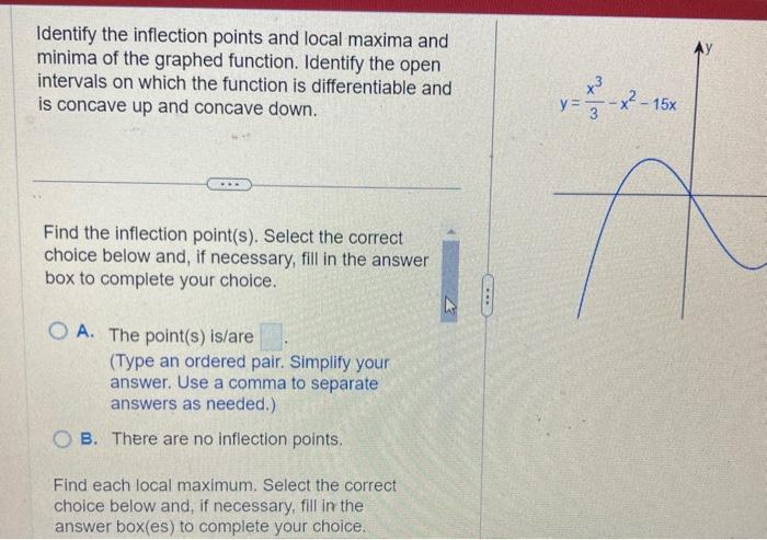 Solved Identify the inflection points and local maxima and | Chegg.com