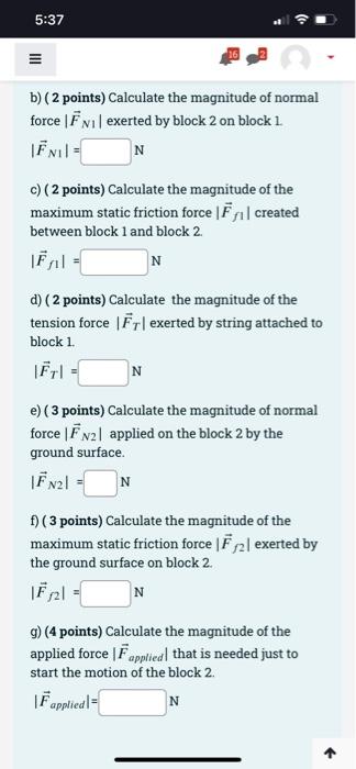 Solved Problem 4x20 points) Two-block system is given below. | Chegg.com