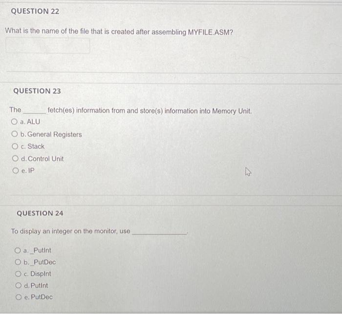 Solved QUESTION 22 What is the name of the file that is | Chegg.com