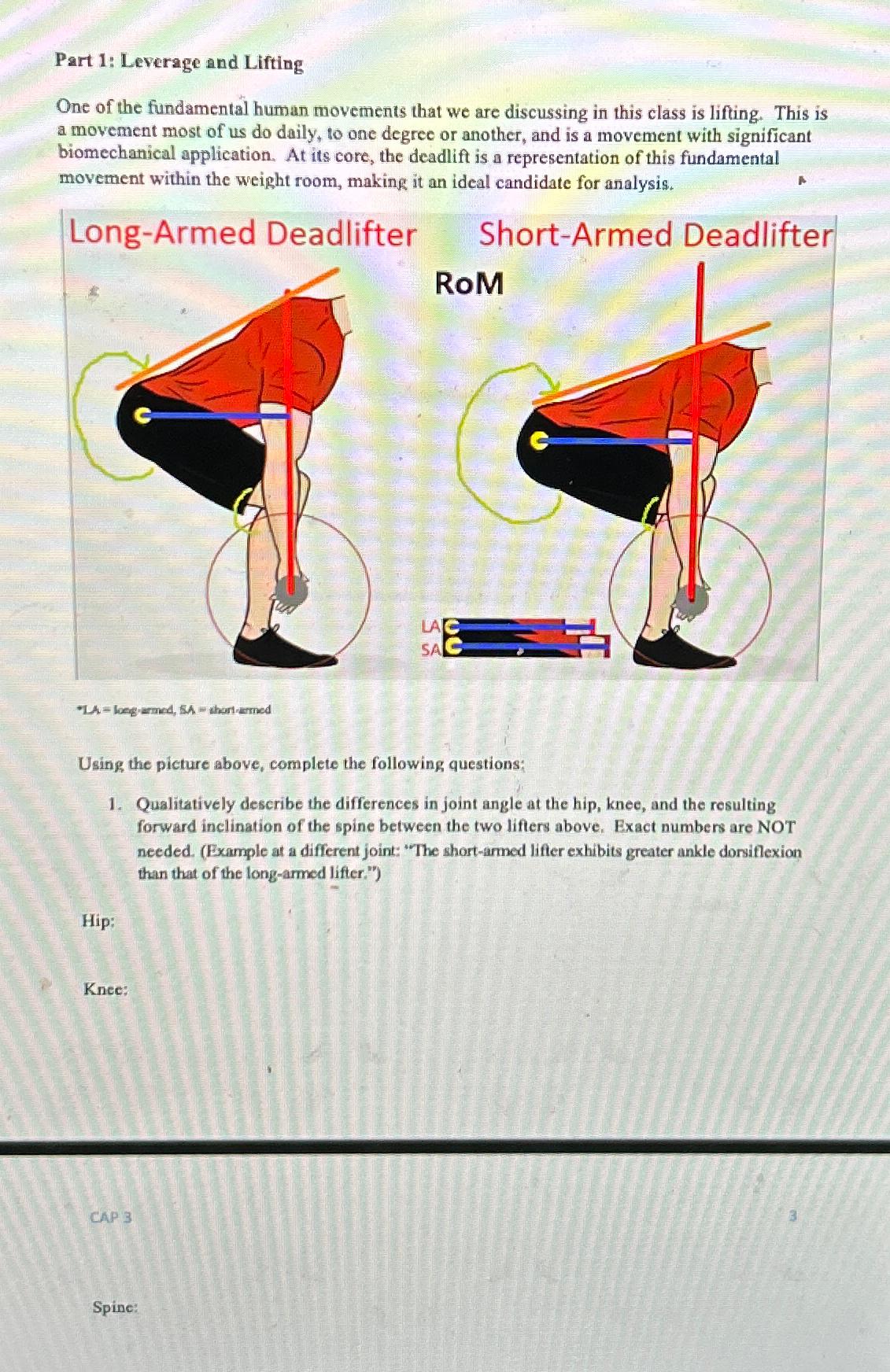 Solved Part 1: Leverage and LiftingOne of the fundamental | Chegg.com