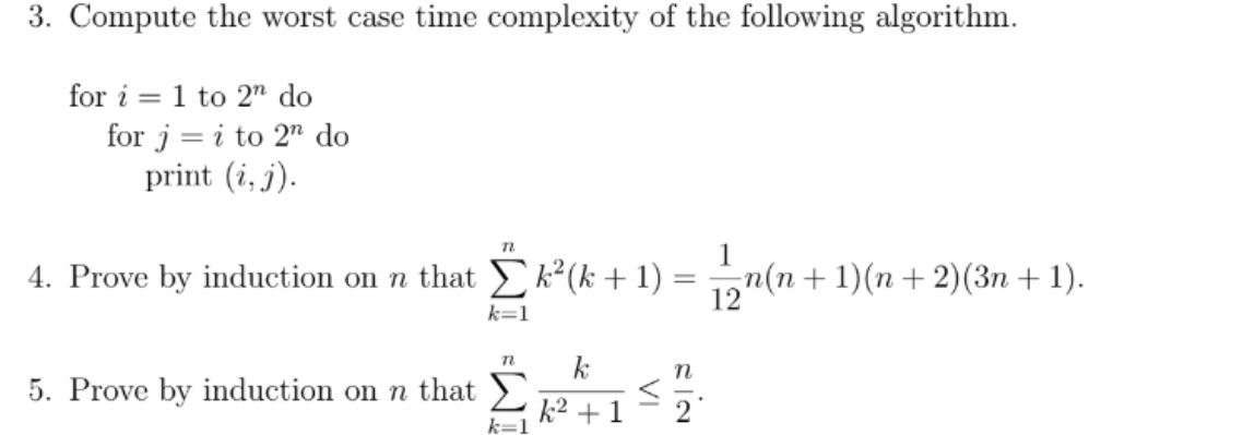 Solved Compute the worst case time complexity of the | Chegg.com