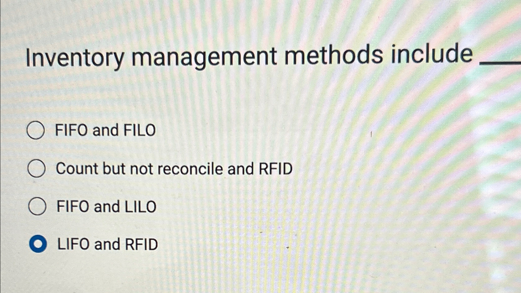 Solved Inventory management methods includeFIFO and | Chegg.com