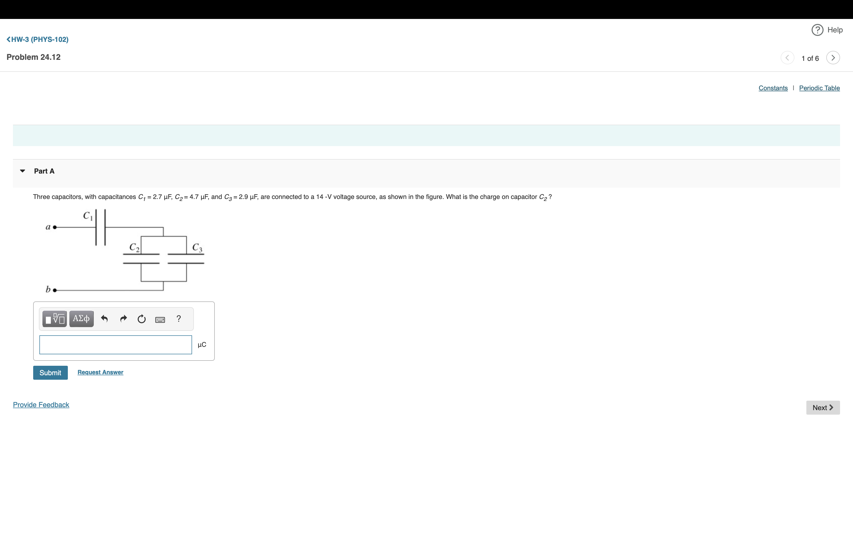 Solved Three capacitors, with capacitances | Chegg.com