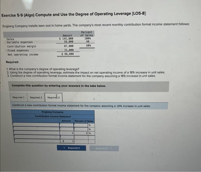 Solved Exercise 5-9 (Algo) Compute and Use the Degree of | Chegg.com