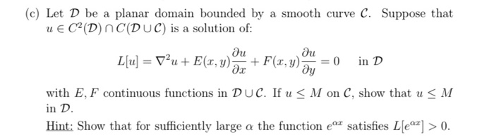(c) Let D be a planar domain bounded by a smooth | Chegg.com