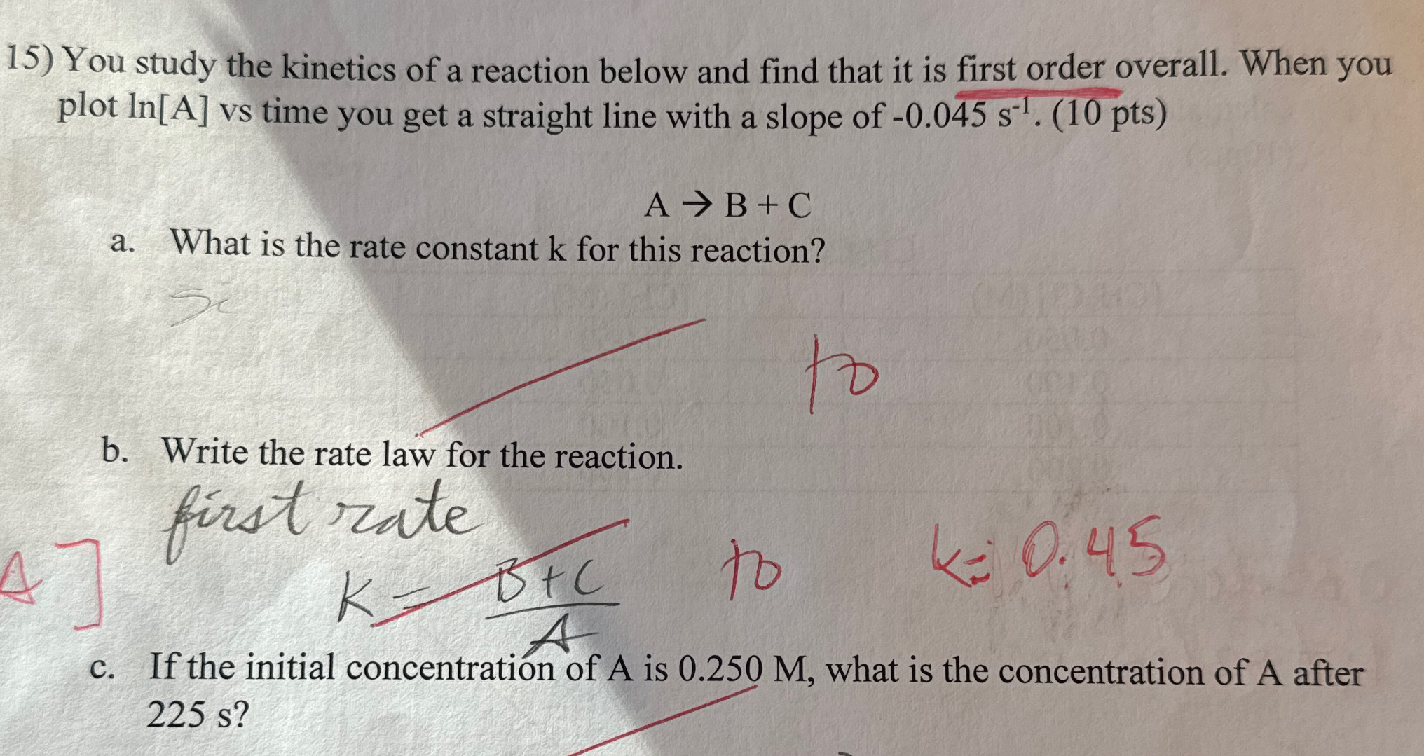 Solved You study the kinetics of a reaction below and find | Chegg.com