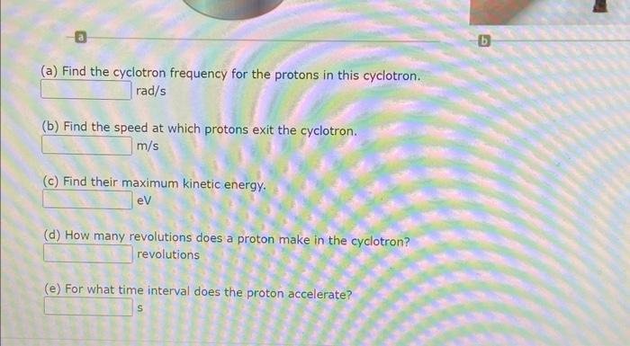 Solved A cyclotron (figure) designed to accelerate protons | Chegg.com