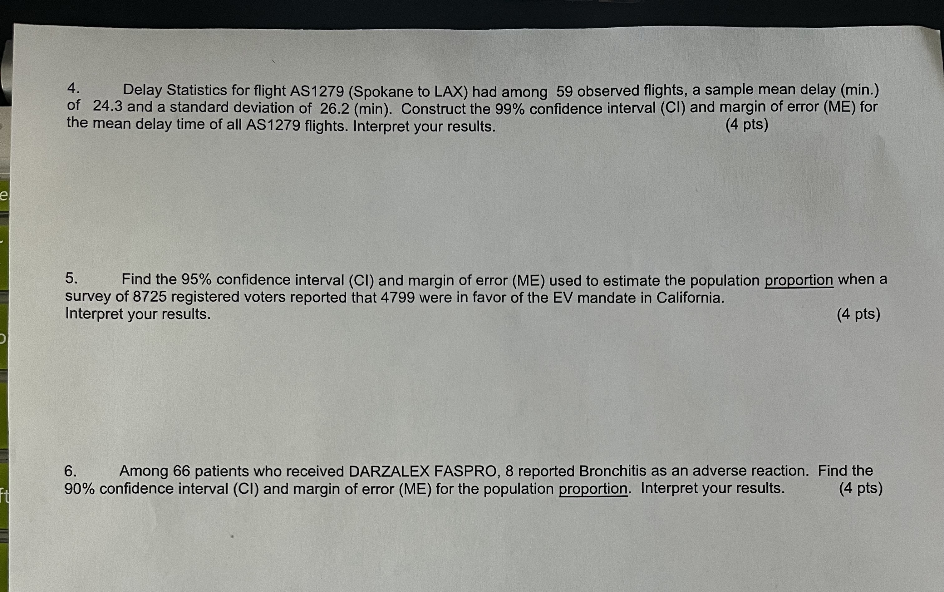 Solved Delay Statistics for flight AS1279 (Spokane to LAX) | Chegg.com