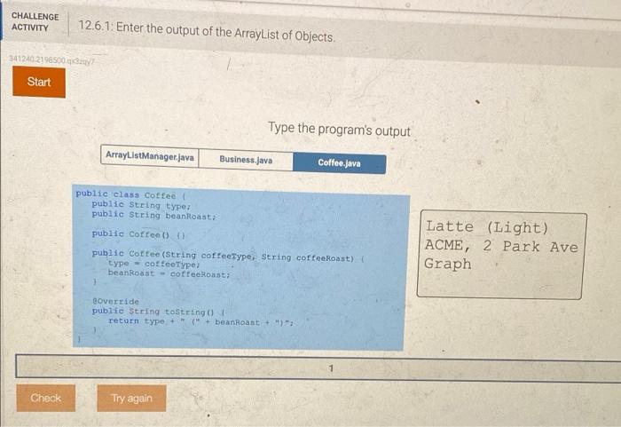 Solved CHALLENGE ACTIVITY 12.6.1: Enter the output of the | Chegg.com