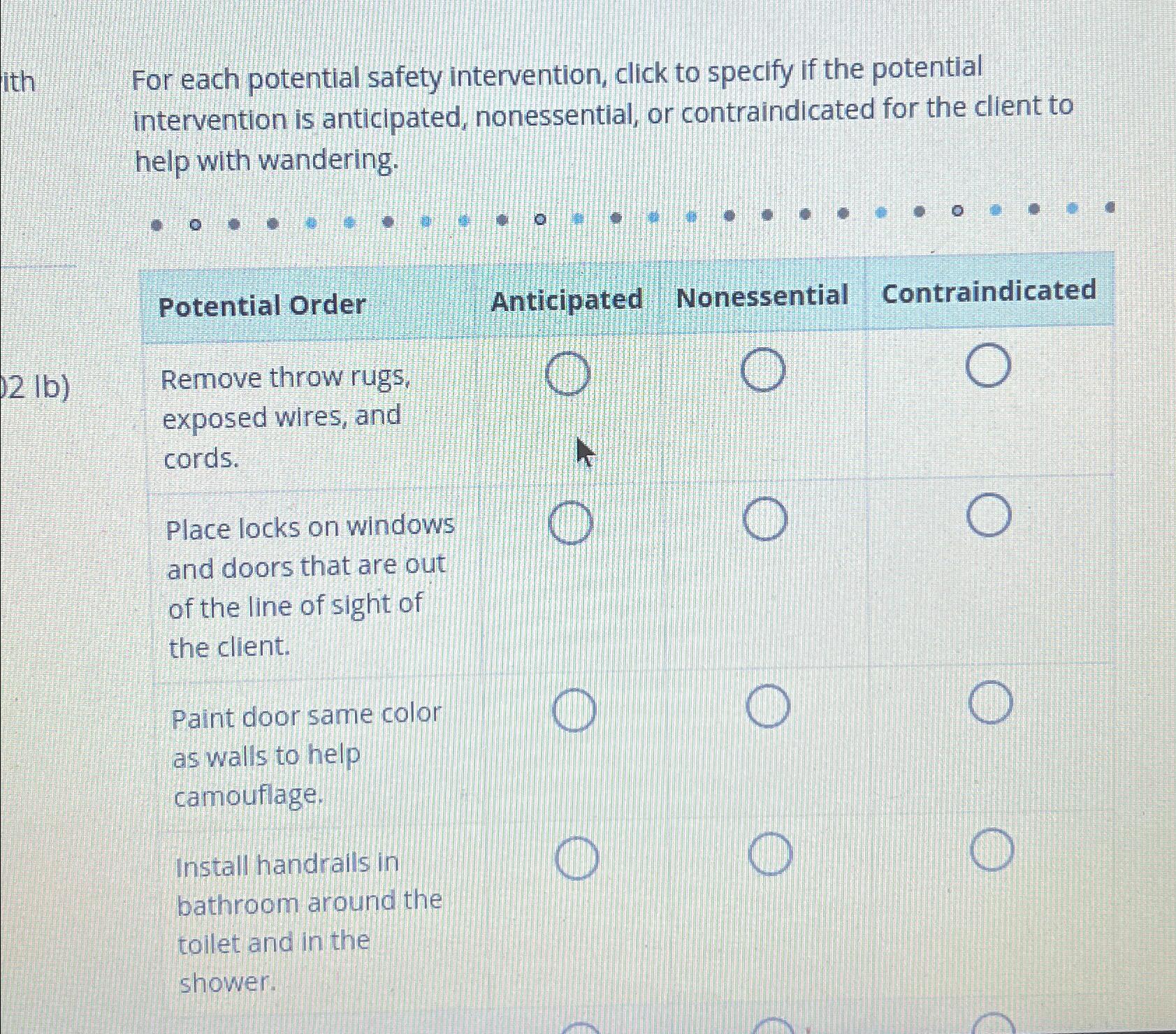 Solved For each potential safety intervention, click to | Chegg.com