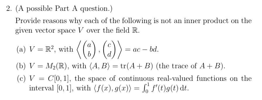 Solved (A possible Part A question.)Provide reasons why each | Chegg.com