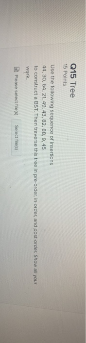 Solved Q15 Tree 15 Points Use the following sequence of | Chegg.com