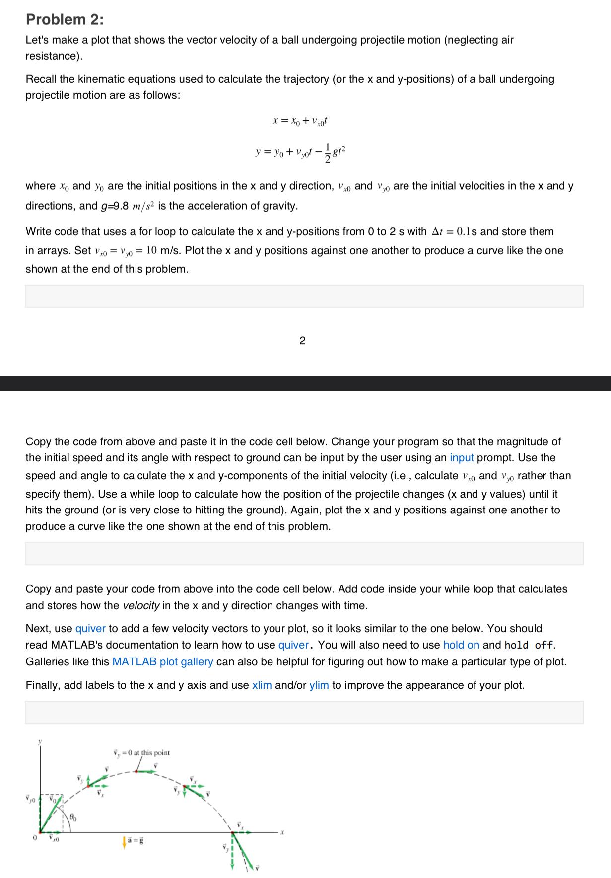 Solved Problem 2:Let's make a plot that shows the vector | Chegg.com