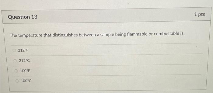 Solved pts Question 13 The temperature that distinguishes | Chegg.com