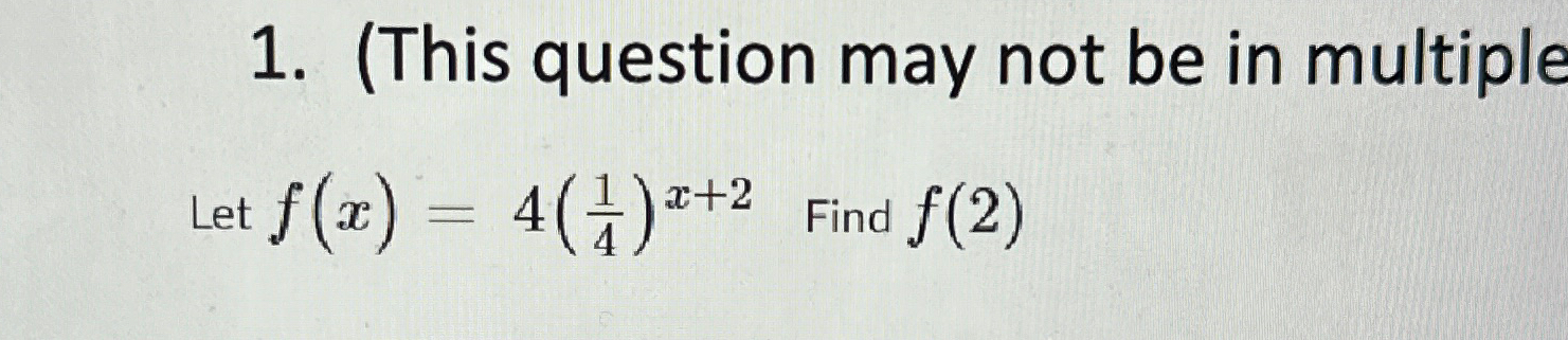 Solved (This question may not be in multiple Let | Chegg.com