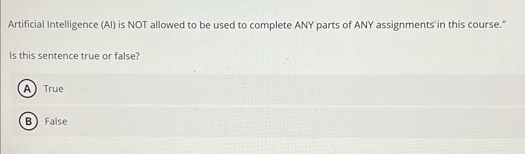 Solved Artificial Intelligence (AI) ﻿is NOT allowed to be | Chegg.com