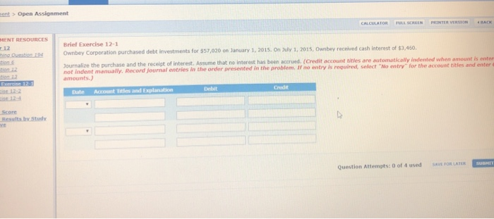 Solved bent > Open Assignment CALCULATOR FULL SCREEN PRINTER | Chegg.com