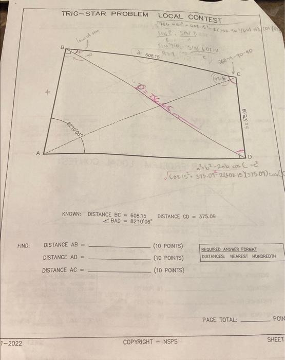 Solved TRIG-STAR PROBLEM LOCAL CONTEST 7665∘−64152. | Chegg.com