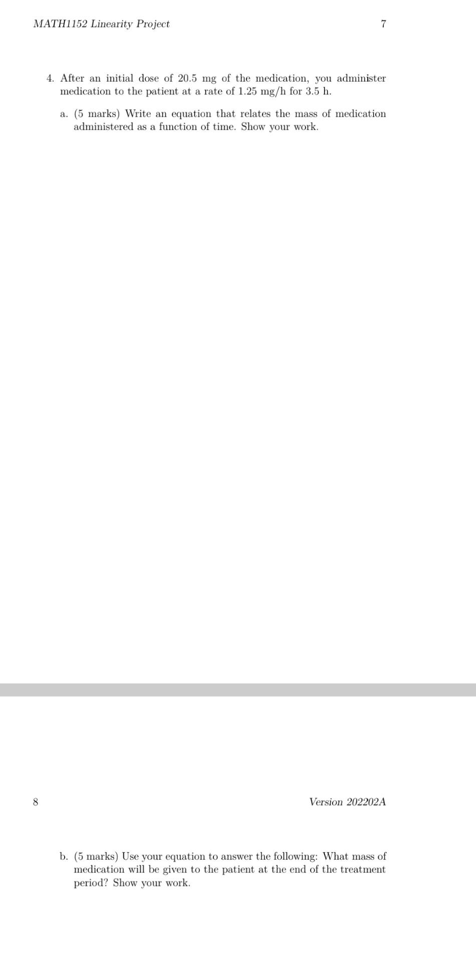 Solved Version 202202A 3. (10 marks) Write an equation for a | Chegg.com