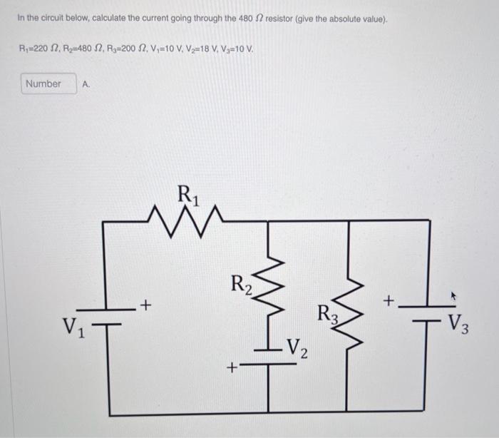 Solved In the circuit below, calculate the current going | Chegg.com