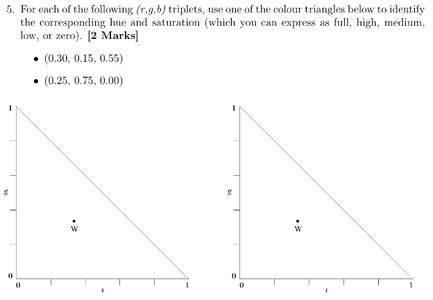 Solved 5. ﻿For each of the following (r,g,b) ﻿triplets, use | Chegg.com